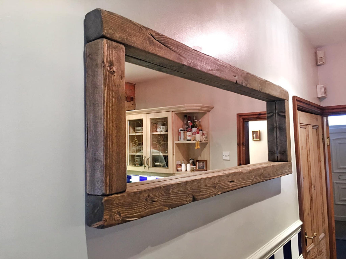 Handcrafted Chunky Frame Landscape Mirror - Available in Multiple Fini ...